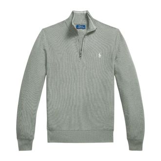 Ralph Lauren Mesh-Strick Baumwoll-Pullover mit kurzem Rei&szlig;verschluss - - Knitwear - Herren - Gr&uuml;n - XL