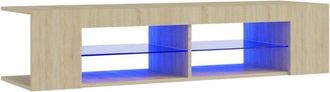 vidaXL Vidaxl - Meuble tv avec lumi&egrave;res led ch&ecirc;ne sonoma 135x39x30 cm