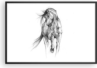 Arttor Poster Schwarzrahmen Pferd Galopp Tier Deko 91x61cm Wandposter Art Prints Wandbilder Dekoration Wohnzimmer Schlafzimmer K&uuml;che Wanddeko Bild Wand Kunst