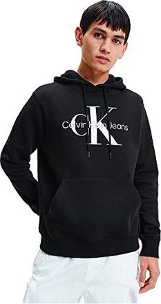 Calvin Klein Sweat &agrave; Capuche Homme Core Monologo, Noir (CK Black), M