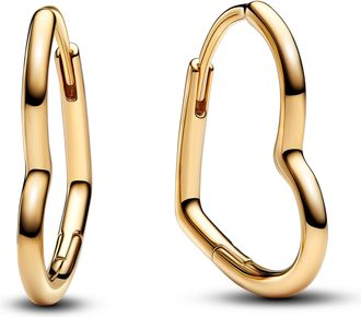 Pandora Pandora Moments Asymmetrisches Herz Ohrringe aus Sterling Silber mit vergoldeter Metalllegierung, 268307C00
