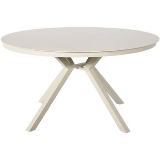 Sweeek Runder Gartentisch &Oslash;140 cm aus Aluminium und Glas f&uuml;r 6 Personen