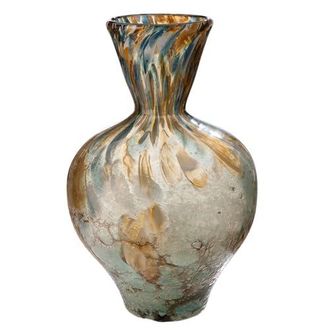 GILDE GLAS art Glas Art Vase Bronko aus Glas - Braun - H&ouml;he 31cm x &Oslash; 20cm - durchgef&auml;rbt und wasserdicht - Blumenvase