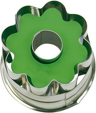 Städter Rosette 8er, Auswerfer, Edelstahl, Silber-grün, 4 x 4 x 4 cm