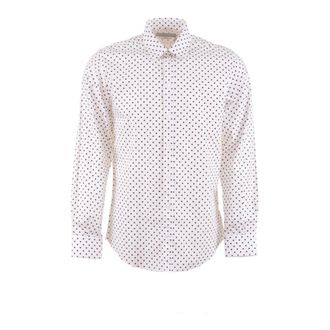 Dolce & Gabbana Homme, Chemises, Blanc, Taille: XL Doted Long Sleeve Shirt