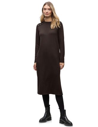 Street One Damen 1408951 Rippstruktur Kleid, deep Roast Brown, 44