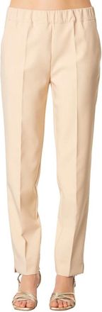 D.exterior Pantalon &agrave; taille &eacute;lastique - Femme - Pantalons - Beige - Taille: 44 FR
