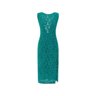 Pinko Pinko, Femme, Robes, Vert, Taille: 38 FR Drupa Lace Side-Split Midi Dress