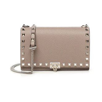 Valentino Garavani Femme, Sacs, Rose, Taille: ONE Size Sac &agrave; rabat Rockstud avec cha&icirc;ne