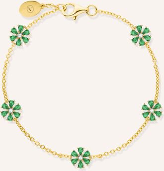 VEYNOU Veynou Armband Full Bloom Aus 14 Karat Gelbgold Und 1,55ct. Smaragde Und 0,17ct. Lab-Grown Diamanten gold