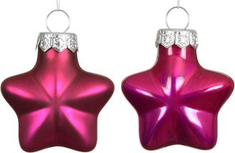 Kaemingk Weihnachtsanh&auml;nger Mini-Sterne Festive Pink &Oslash; 4 cm aus Glas - 12er Set