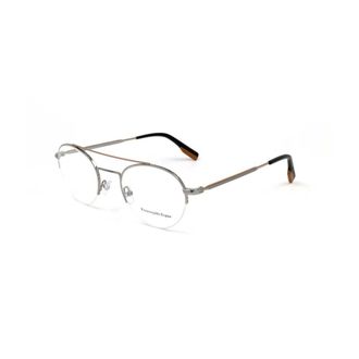 Ermenegildo Zegna Homme, Accessoires, Gris, Taille: ONE Size Lunettes de vue semi-cercl&eacute;es en m&eacute;tal