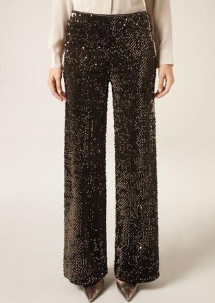 Calzedonia Palazzohose Aus Samt Mit Pailletten Braun