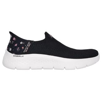 Skechers Go Walk Flex Floral Sneaker f&uuml;r Damen, Flexibel, Zum Reinschl&uuml;pfen (Schwarz/Pink)