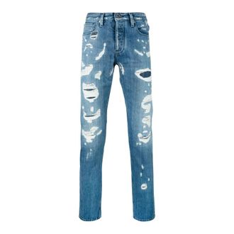 Emporio Armani Distressed Gerades Jeans - - Jeans - Herren - Blau - W32