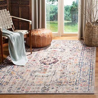 Safavieh Mariah Tapis tissé en polypropylène Gris/Bleu 120 x 180 cm