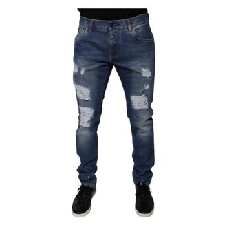 Dolce & Gabbana Homme, Jeans, Bleu, Taille: XL Jean Skinny D&eacute;lav&eacute;
