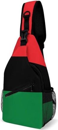 Generic Durable Sacoche Porté épaule Drapeau Black Lives Matter Drapeau afro-américain Sac à Bandoulière Réglable,Mode Sling Sac à Dos pour Homme école Cyclis