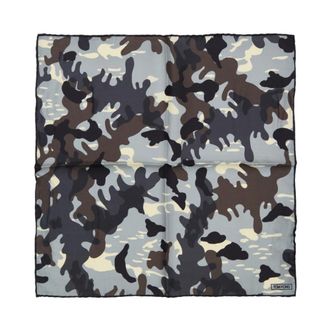 Tom Ford Hellgraues Seidenstecktuch mit Camouflage-Druck - - Accessories - Herren - Mehrfarbig - ONE SIZE