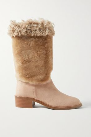 Aquazzura Bottes En Peau Lainée Et En Daim 45 - Neutres