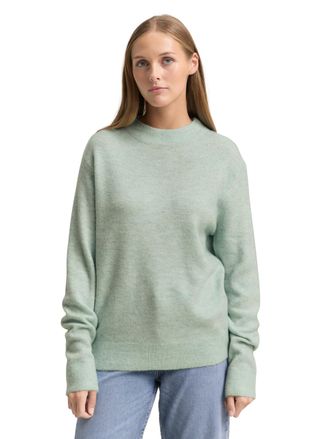 Tom Tailor Damen 1049061 Cosy Strickpullover, 14395 - Silver Cloud Blue Melange, M EU