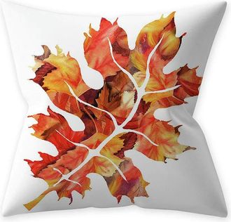 Generic 4pcs Set Herbst Ahorn Blatt Muster Kissenbezug Pflanze Druck Polyester Kissenbezug Home Decoration Werfen-4-45X45CM