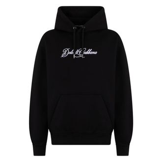 Dolce & Gabbana Kapuzenpullover mit besticktem Logo - - Sweatshirts & Hoodies - Herren - Schwarzk - XL