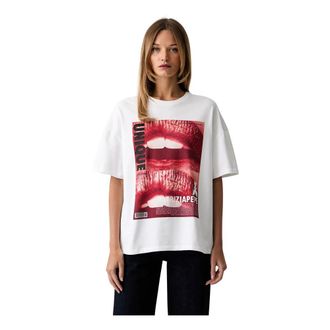 Patrizia Pepe Grafikdruck T-Shirt - - Tops - Damen - Wei&szlig; - M