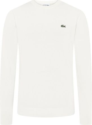 Lacoste Glattstrick-Pullover mit kleinem Krokodil-Aufn&auml;her, Regular Fit in