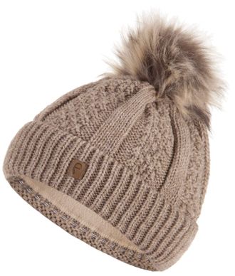 Faera Winterm&uuml;tze M&uuml;tze Damen warm gef&uuml;ttert Kunstfell Bommelm&uuml;tze Zopf-Strickmuster Fleecefutter Bommel Winter Herbst Strickm&uuml;tze Beanie M&auml;dchen 61, Farbe: