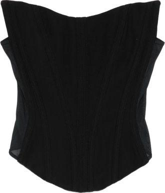 MUGLER Femme, Tops, Noir, Taille: 40 FR Haut Bustier Bandeau à Panneaux