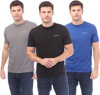 Nicce London Duka T-Shirt f&uuml;r Herren(3er-Pack) (Marine/Grau/Schwarz)