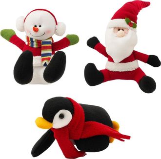 Generic Weihnachtstreppen-Pl&uuml;schdekoration - verschiebbarer Pinguin-Ornament, ausgestopfte -Puppe, Weihnachtsmann-Figur | Gem&uuml;tliches Pl&uuml;sch-Display-Set f&uuml;r d