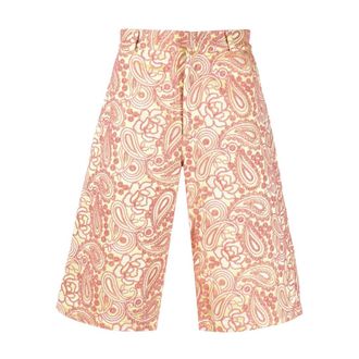 Bluemarble Knielange Shorts mit Blumenstickerei - - Shorts - Herren - Rot - S