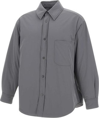 Autry Homme, Vestes, Gris, Taille: S Veste en nylon avec boutons logo