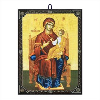 NKlaus Ikone Herrschende GM Dershavnaja 9,7x13,5x1,2cm Christliche Ikone orthodox aus Griechenland 1018