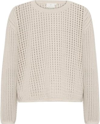 Kaffe Femme, Pulls, Gris, Taille: 40 FR Gris Plume Pull Crochet Tricot