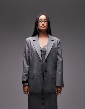 4th & Reckless Oversize-Blazer in Grau mit maskulinem Schnitt und Tasche, Kombiteil