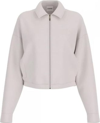 Guess Femme, Vestes, Blanc, Taille: 42 FR V6Rq17Kd822 Crop Full-Zip Jacket