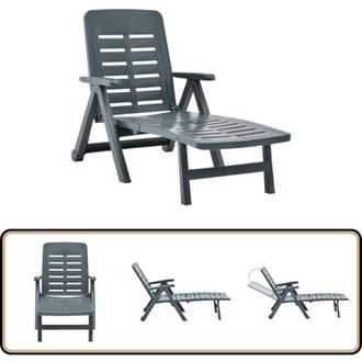 vidaXL Vidaxl - Klappliege Kunststoff Grün - Sonnenliege - Gartenliege - Klappliege - Outdoor Möbel - Kunststoffeinrichtung