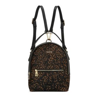 Kazar Schwarzer und brauner Rucksack mit Naturhaar und Handtaschenfunktion - - Bags - Damen - Schwarzk - ONE SIZE