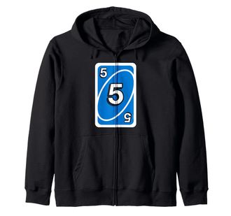Uno Halloween Blue 5 Karte Kapuzenjacke
