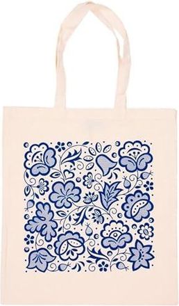 Generic Sac fourre-tout en coton avec motifs folkloriques polonais r&eacute;utilisables pour le shopping, les vacances, le travail jusqu&agrave; 6 kg, cadeau de Pologne, Ku