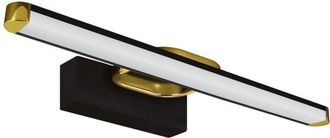 Licht-Erlebnisse Licht-erlebnisse - Spiegelleuchte Edelstahl led IP44 b: 43 cm in Schwarz Gold l&auml;nglich neutralwei&szlig;es Licht 4100 k