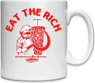 Generic Eat The Rich Karl Marx Wei&szlig;e Keramiktasse Wei&szlig; One Size
