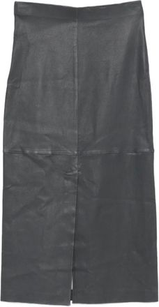 Alysi Femme, Jupes, Noir, Taille: 40 FR Stretch Leather Skirt