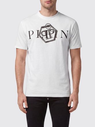 Philipp Plein T-shirt en coton &agrave; col rond avec logo imprim&eacute; contrastant