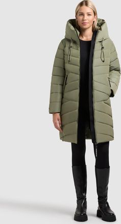 Khujo Steppmantel KHUJO VARE, Damen, Gr. XXL, muted gr&uuml;n, 100% Polyester, unifarben, eingesetzt elastischer Bund mit Windstopper, M&auml;ntel Steppmantel, Topsel