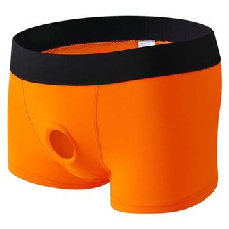 Generic Boxers pour homme, sous-v&ecirc;tements pour homme, sexy, ouverts &agrave; lavant, sous-v&ecirc;tements creux, bikini pour homme, sous-v&ecirc;tement militaire, Orange, XXL ta