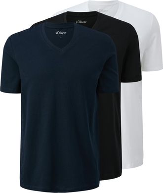 s.Oliver Herren 2155030 T-Shirt, blau|schwarz|weiß, 3XL